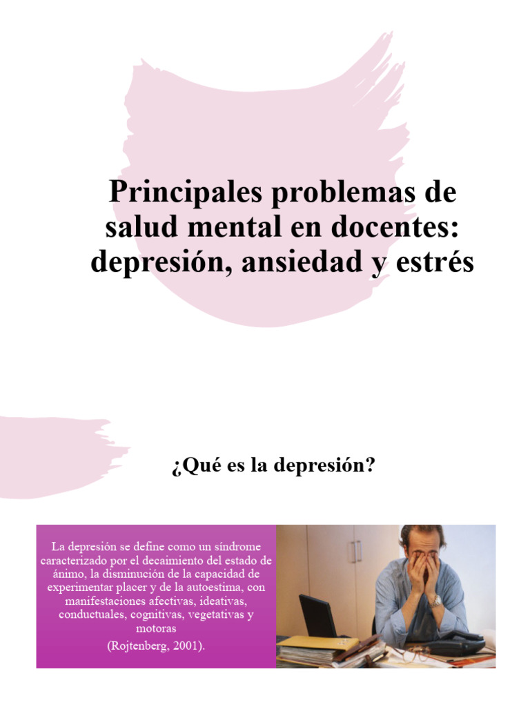 Principales Problemas de Salud Mental en Docentes: Depresión, Ansiedad ...