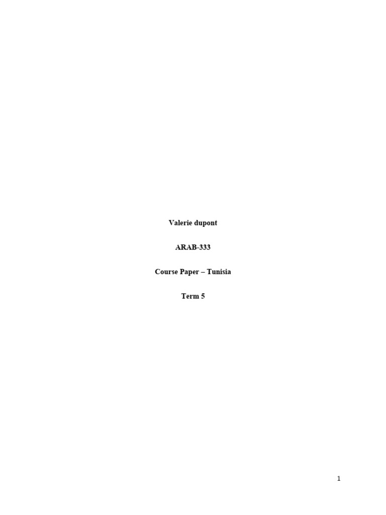 Tunisia Paper | PDF | Tunisia | Carthage