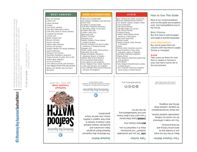 Seafood Watch Southeast Guide | PDF | Tuna | Fish