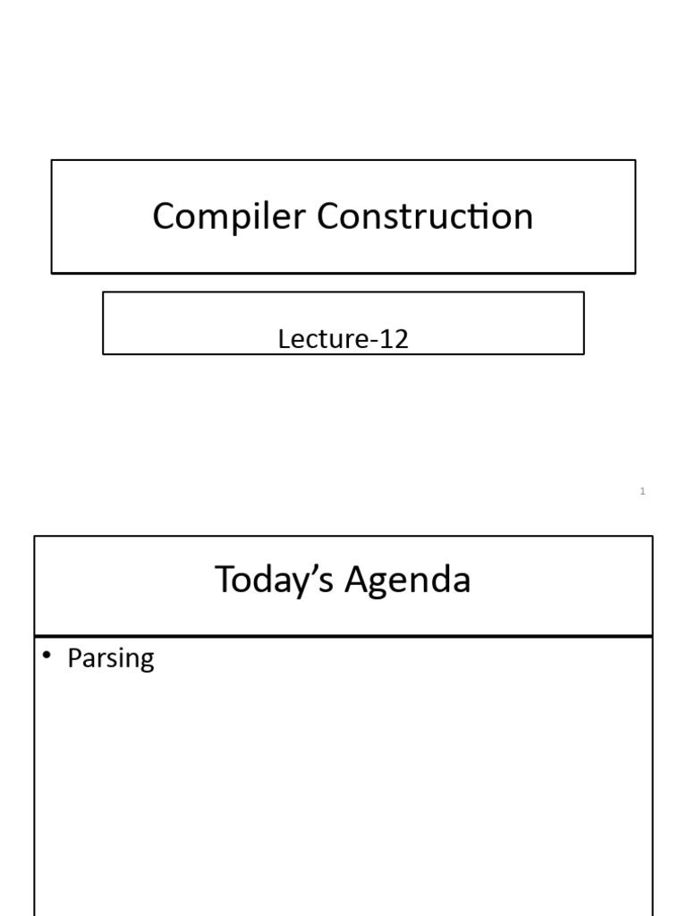 Compiler Construction Lecture 12 Predictive Parsing Step1 Pdf Parsing Syntax
