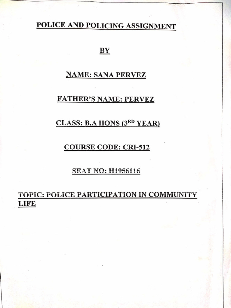 Police and Society | PDF