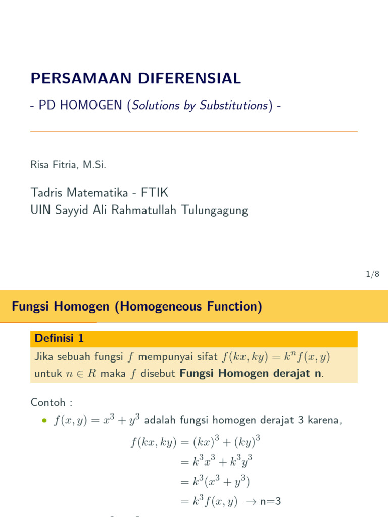 PD Homogen (Solutions by Substitutions) | PDF