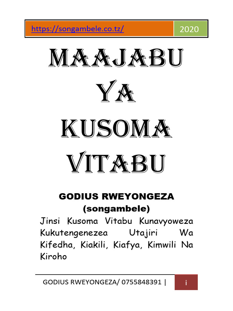 Maajabu Ya Kusoma Vitabu Godius Rweyongeza | PDF