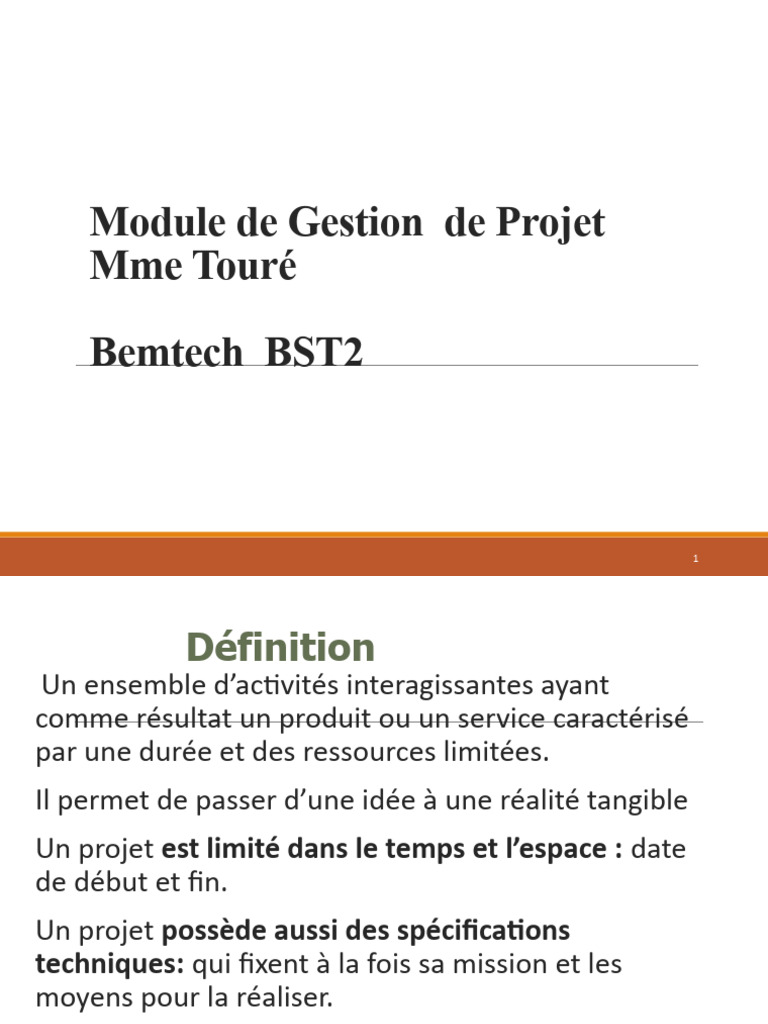 Gestion de Projet BemTech BST 2 | PDF | Gestion de projet | Planification