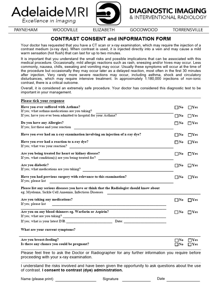 Contrast Consent Form Example - 240423 - 114020 | PDF | Allergy ...