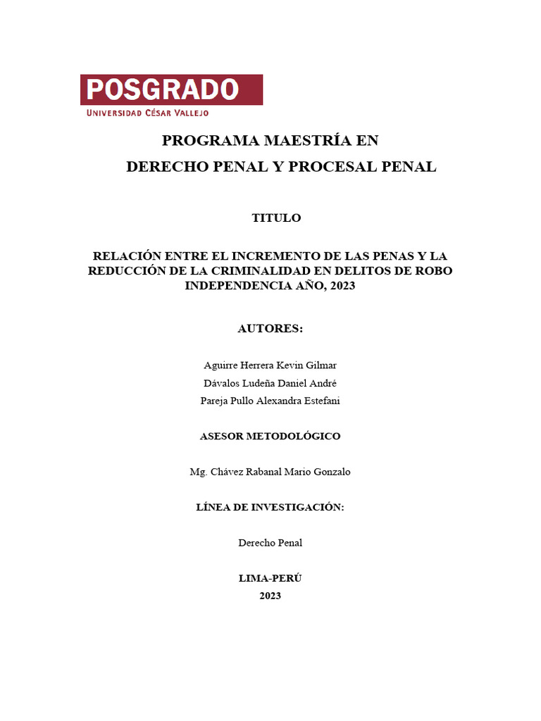 Avance Metodologia Sesión 04 | PDF | Castigos | Derecho penal