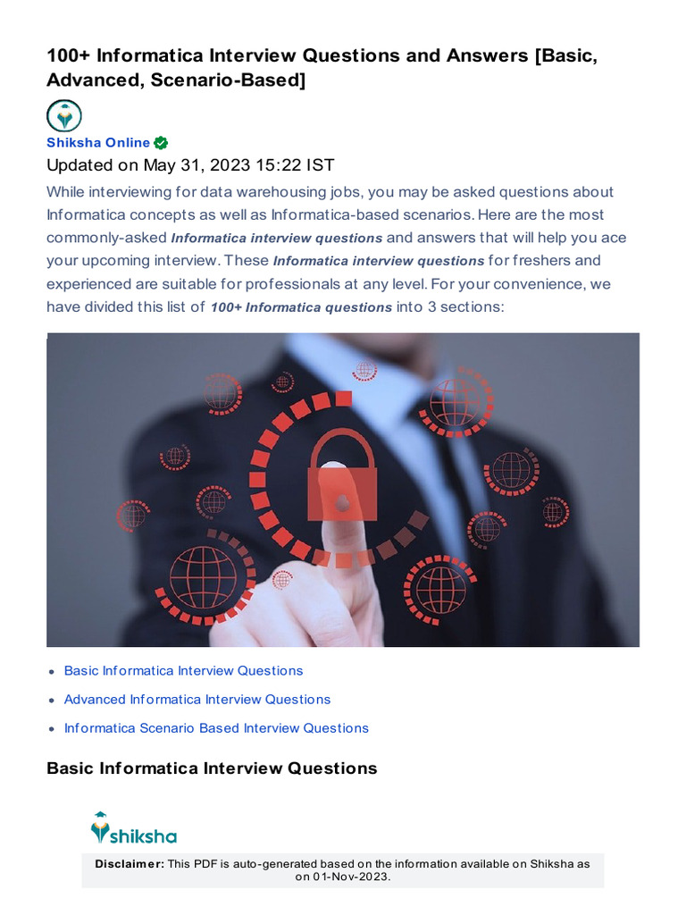 Informatica Interview Questions | PDF | Data Warehouse | Data Management