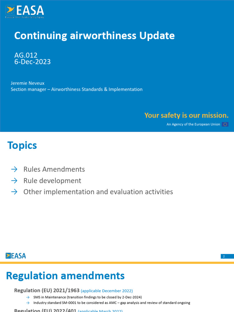 Continuing Airworthiness Update | PDF | European Union | Aviation