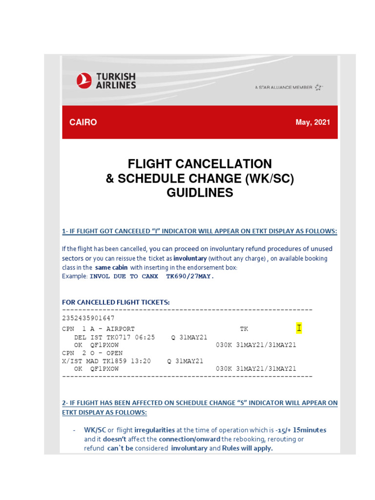 TK Schedule Change UN TK | PDF | Aviation