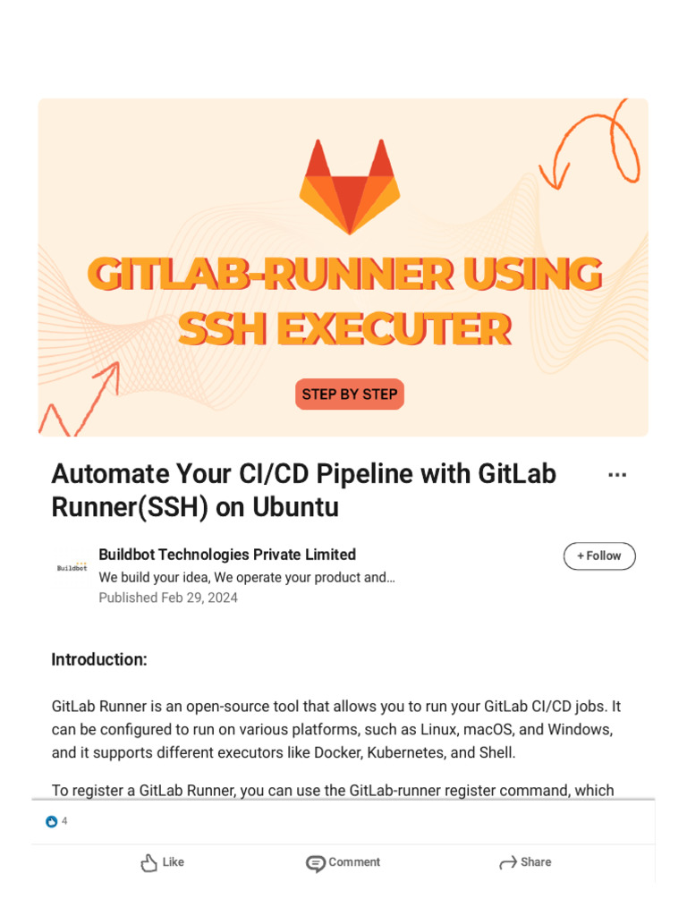 Automate Your CI - CD Pipeline With GitLab Runner (SSH) On Ubuntu | Download Free PDF | Linux ...
