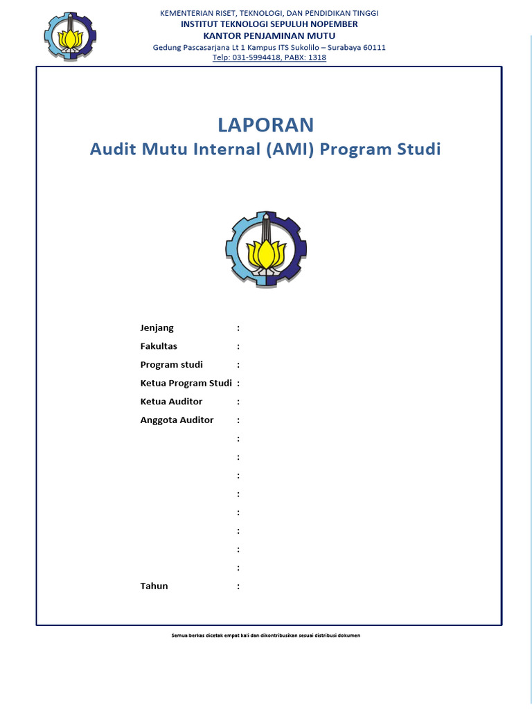 Laporan Audit Mutu Internal Program Studi | PDF | Seni | Komputer
