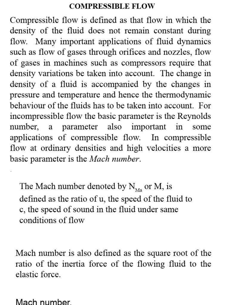 Compressible Flow | PDF | Fluid Dynamics | Mach Number