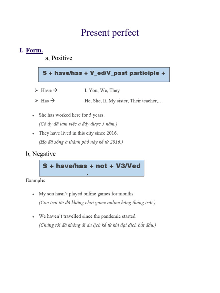 Unit 3. The Present Perfect | PDF | Syntax | Language Mechanics