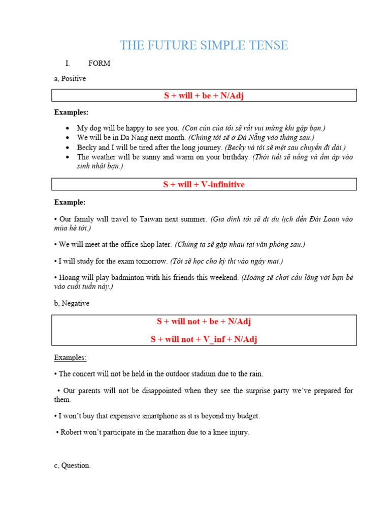 Understanding Future Simple Tense | PDF | Foreign Language Studies ...