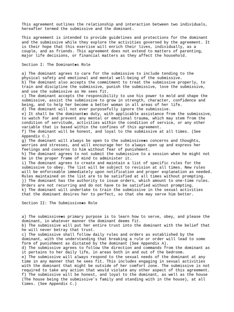 Contract | PDF | Dominance And Submission | Communication