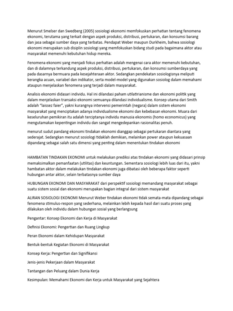 Menurut Smelser Dan Swedberg | PDF