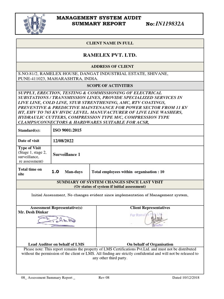 08 Assessment Summary Report 3 | PDF