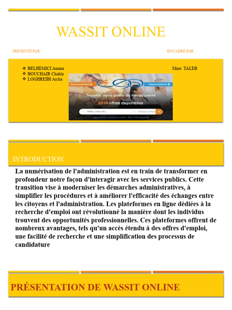 Wassit Online : Plateforme d'emploi en ligne | PDF | Chômage