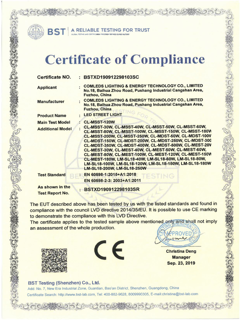 CE-LVD Certificate | PDF