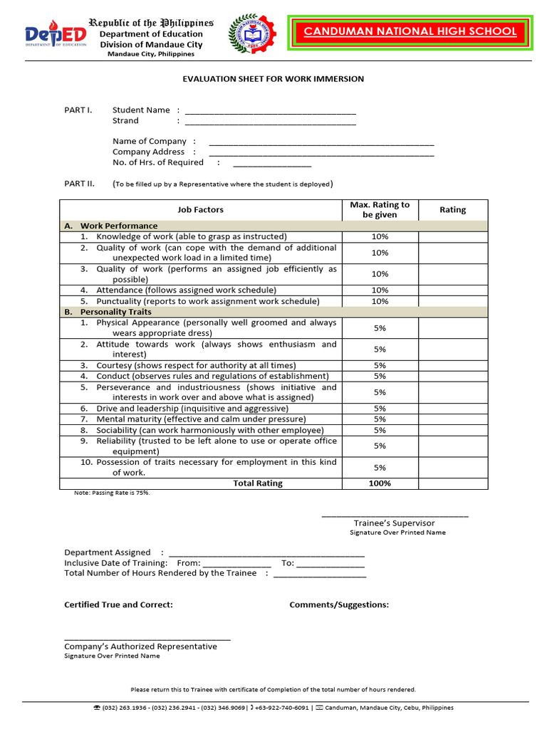 OJT Evaluation Form1 | Download Free PDF | Psychology | Social Psychology