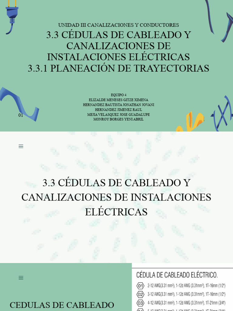 3.3 Cédulas de Cableado y Canalizaciones de Ie - 3.3.1 | PDF | Cableado eléctrico | Tubería ...