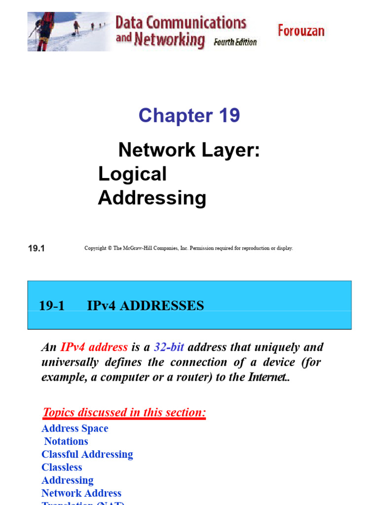 Cahp-19 Network Layer Logical Addressing | PDF | I Pv6 | Router (Computing)