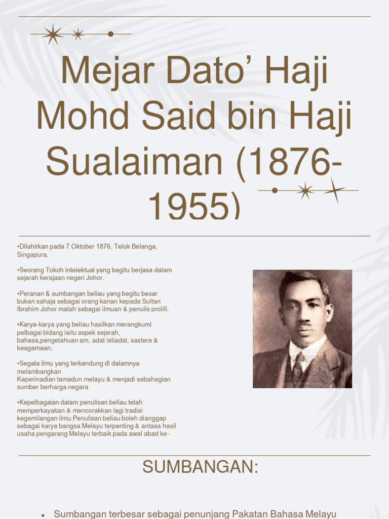 Mejar Dato Haji Mohd Said | PDF