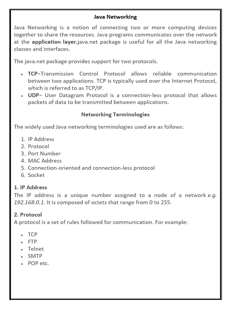Java Networkingunit3 Pdf Port Computer Networking Network Socket 4936