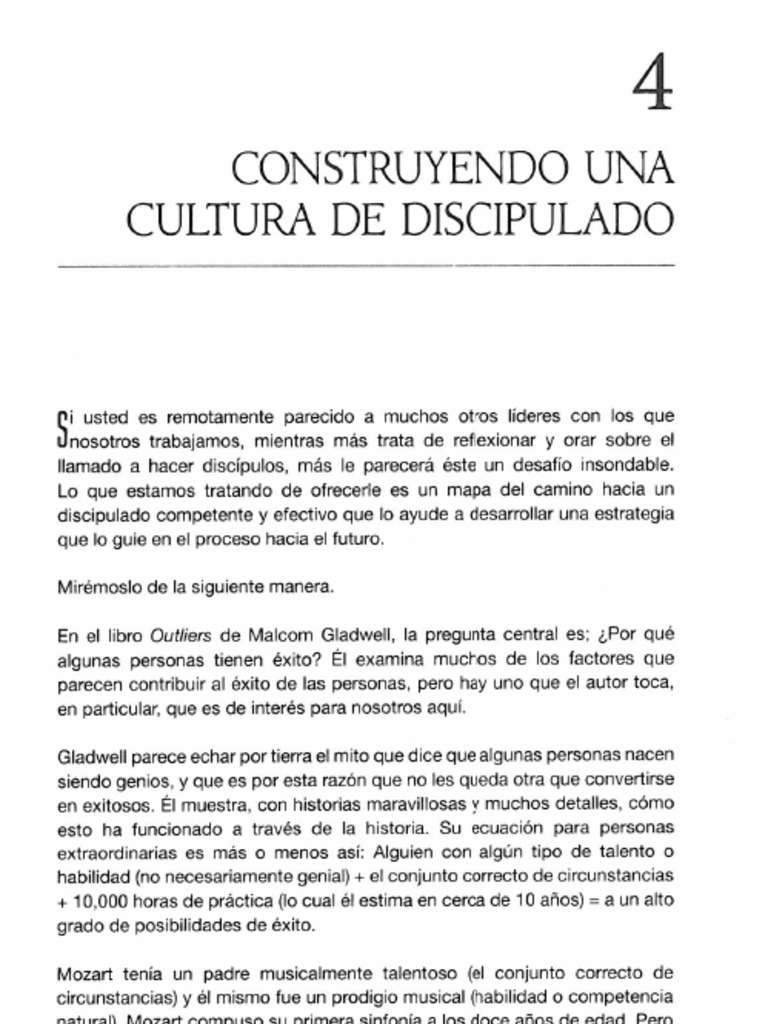 Cap 4 - Construyendo Una Cultura de Discipulado | PDF Cap 4 - Construyendo Una Cultura de Discipulado | PDF