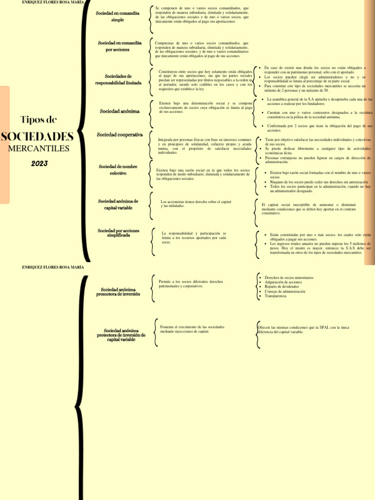 Tipos de Sociedades Mercantiles 2023 | PDF | Negocios económicos | Economias