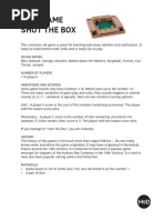 Shut The Box Game Rules | PDF | Sports & Recreation | Games & Activities