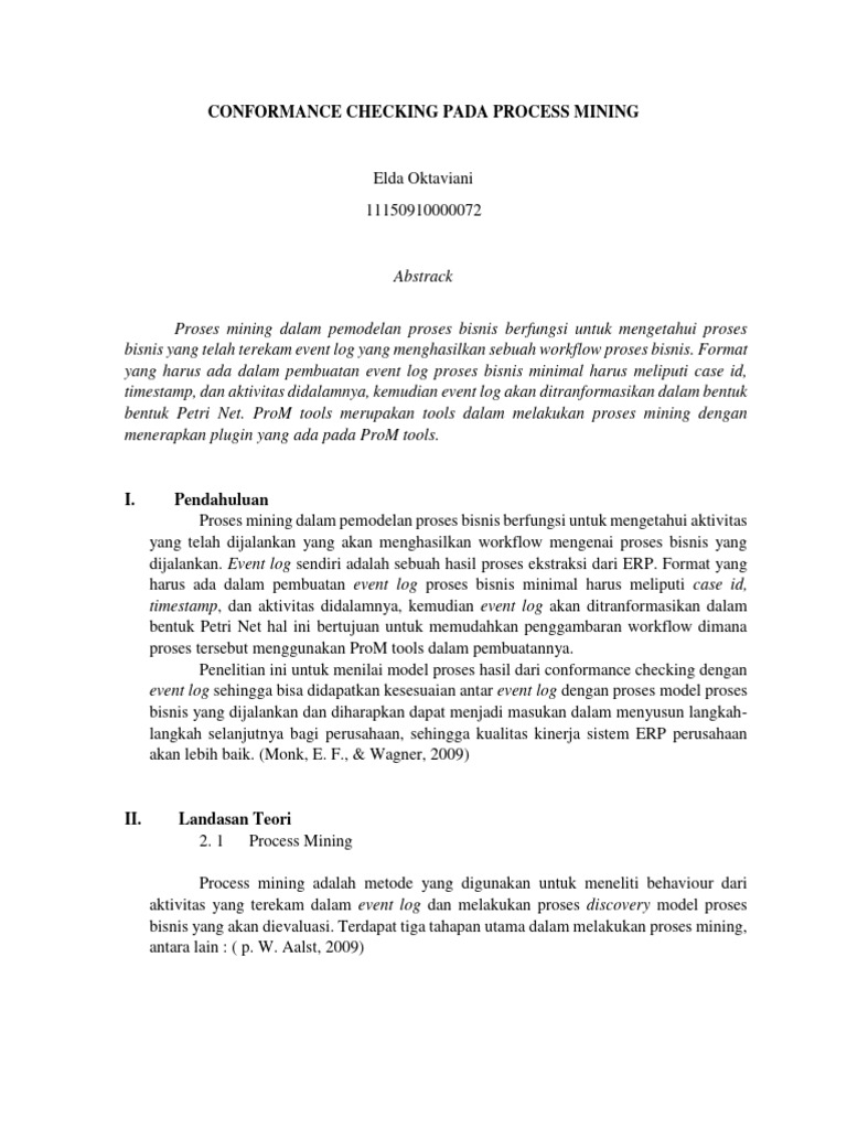 Conformance Checking Pada Process Mining | PDF | Komputer | Teknologi ...