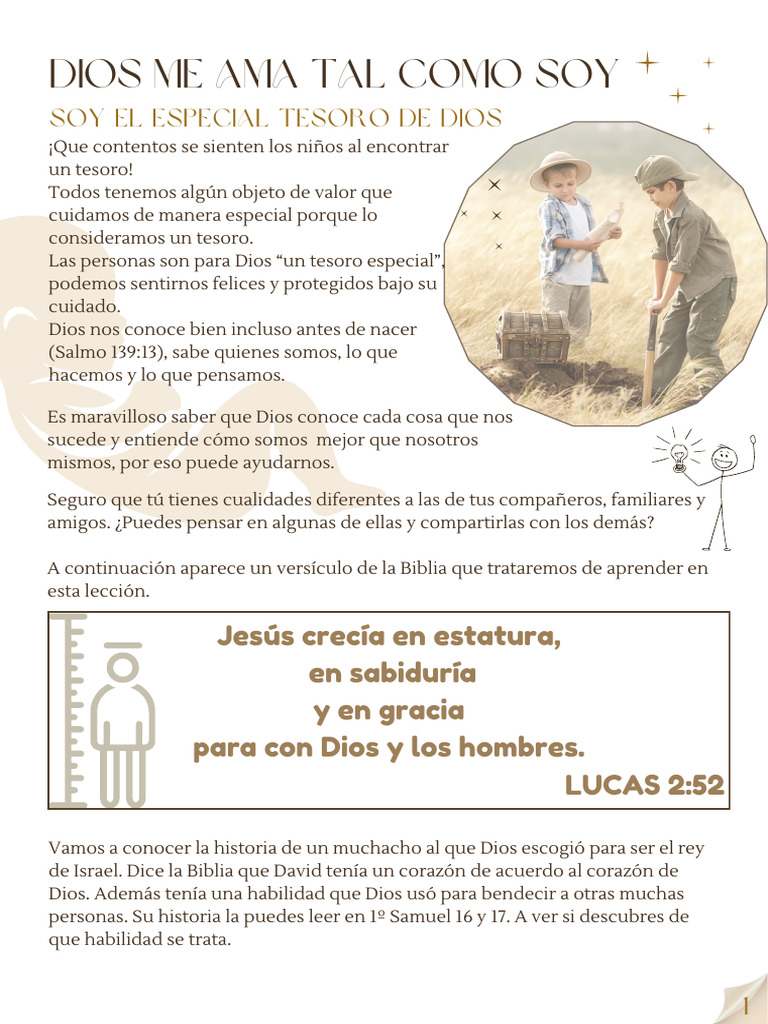 Dios Me Ama Tal Como Soy Canva Pdf Solomons David