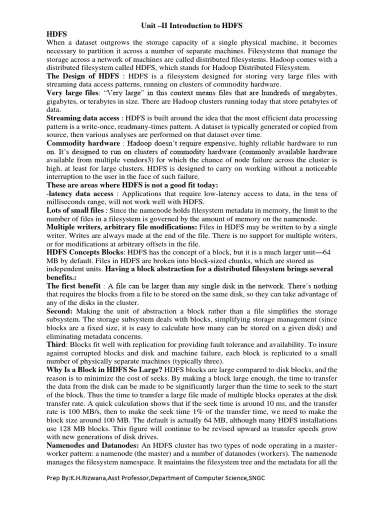 Unit II Big Data Analytics | PDF | Apache Hadoop | File System