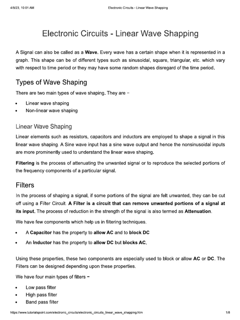 Linear Wave SHaping | PDF