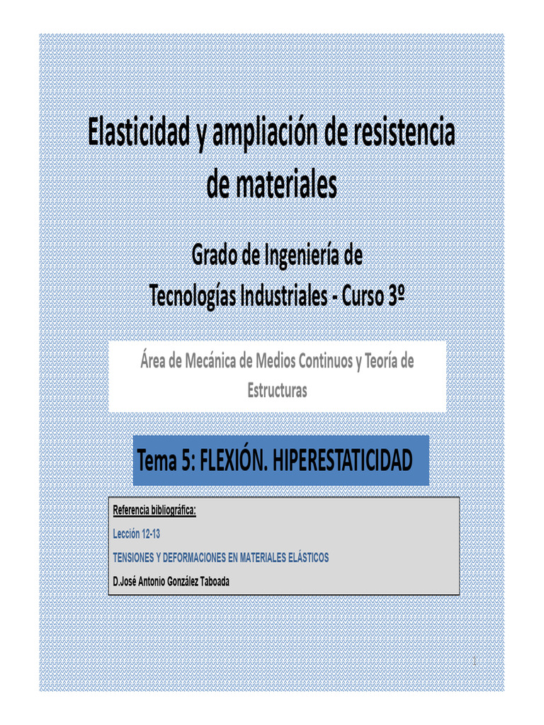 TEMA 5 - Flexión Hiperestática | PDF | Elasticidad (Física) | Viga (Estructura)