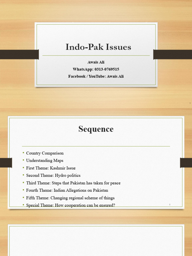 Indo-Pak Relations: Key Issues Explained | PDF | International Relations