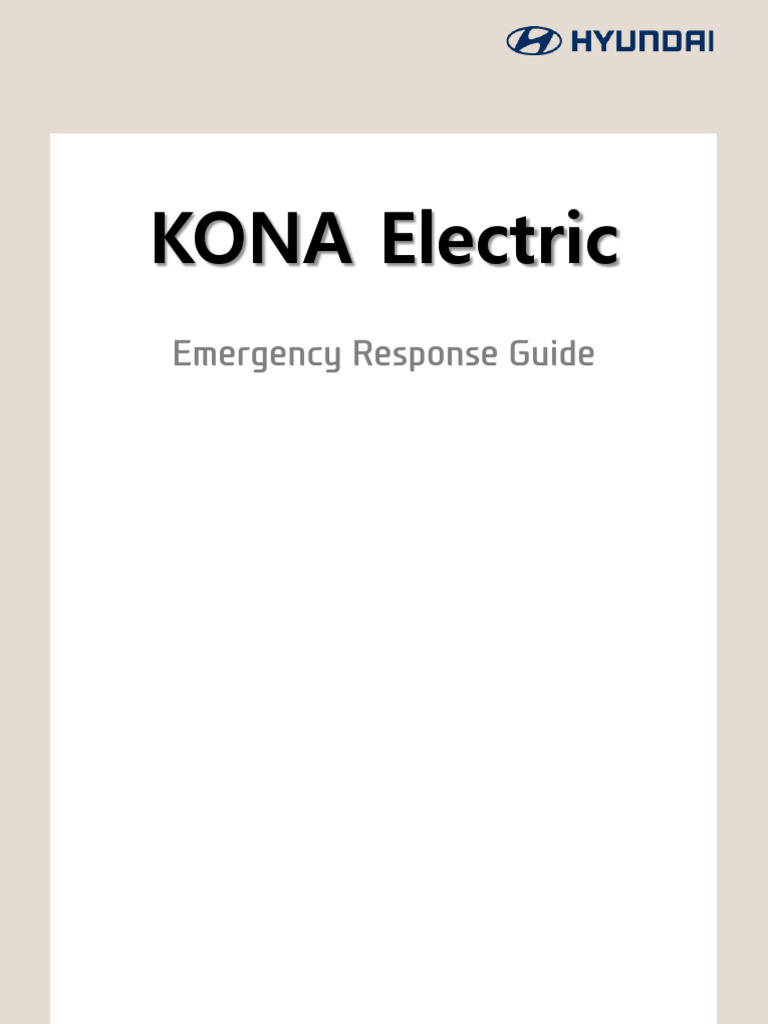 Emergency Response Guide Kona Electric 2018MY | PDF | Airbag | High Voltage