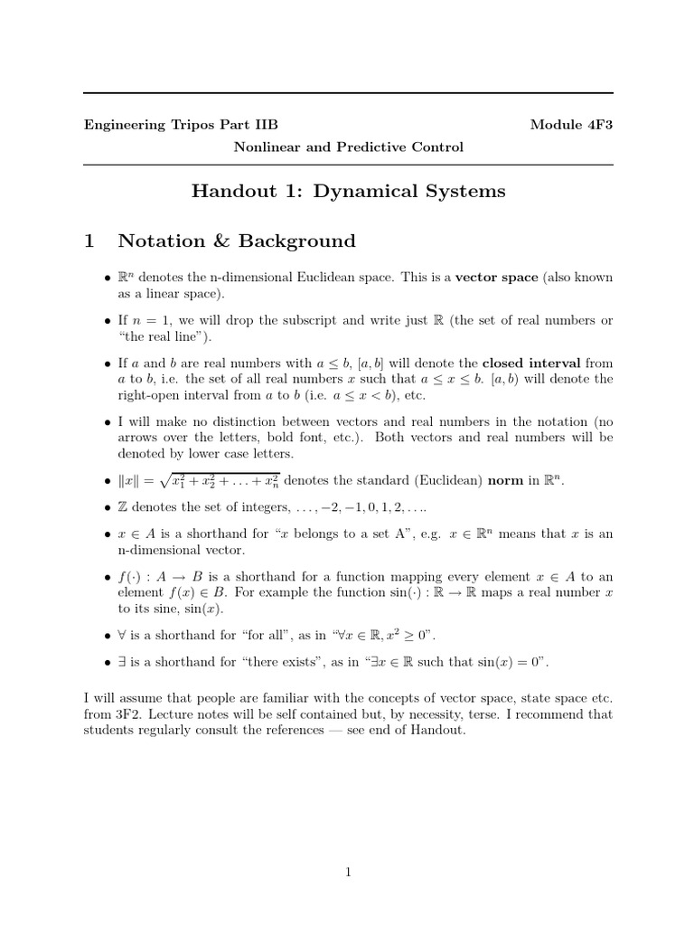 Handout 1 | Download Free PDF | Nonlinear System | Equations