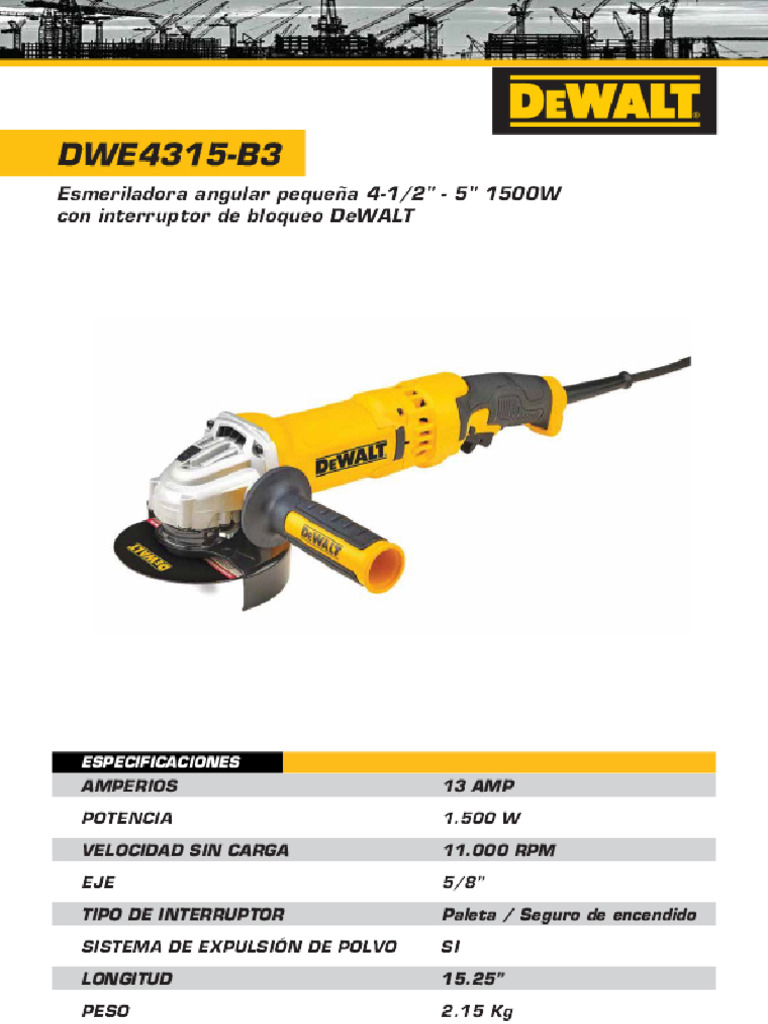Ficha Tecnica Pulidora Dewalt | PDF