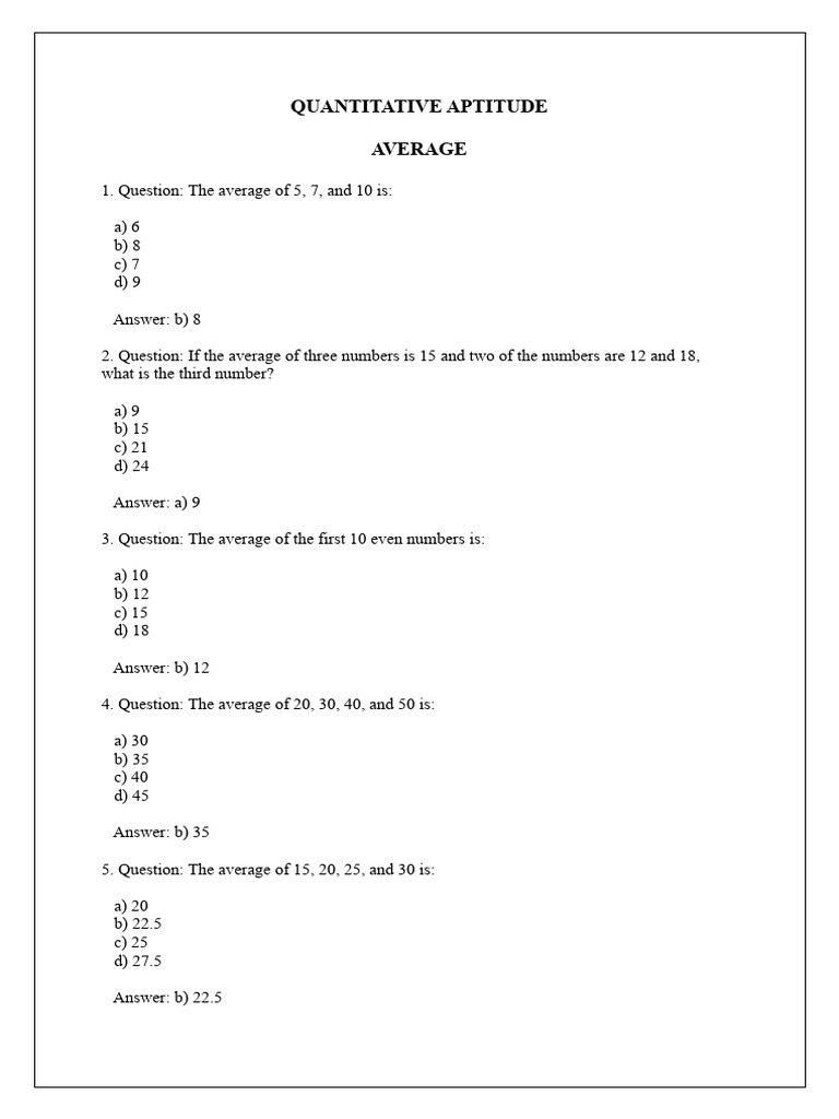 Quantitative Pages 1 | PDF | Elementary Mathematics | Numbers