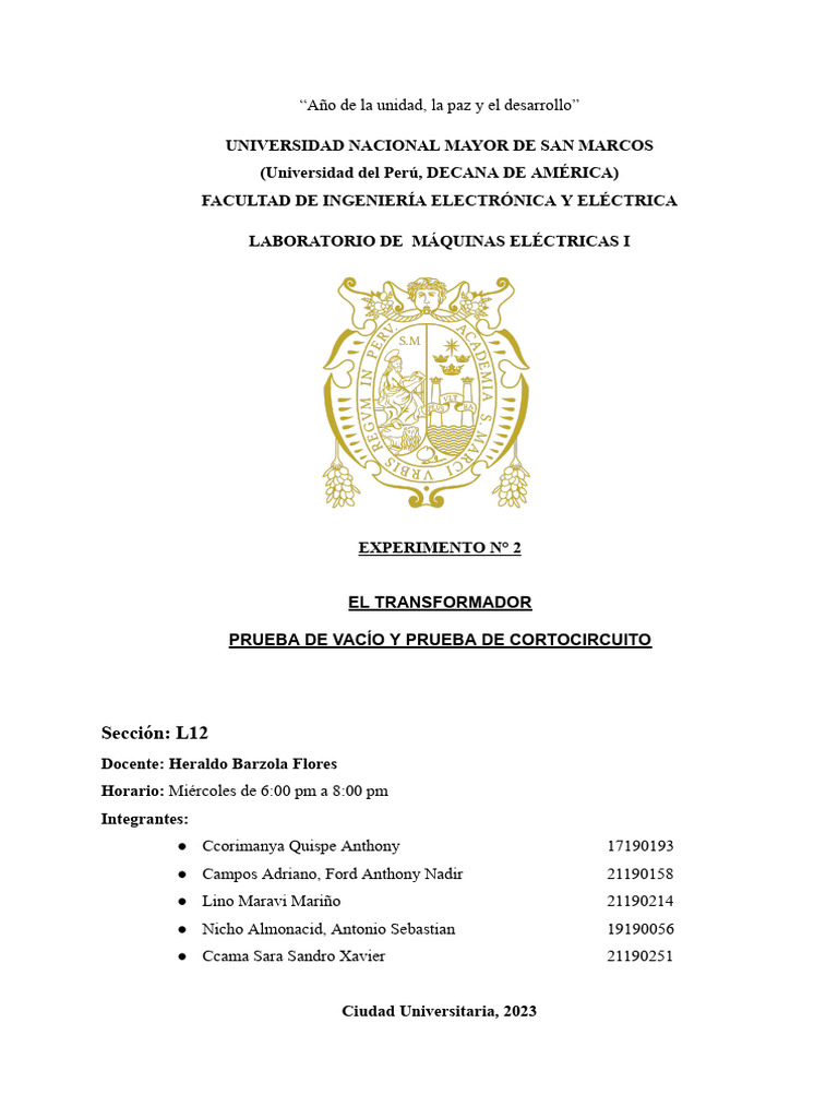 Lab 2 - Máquinas Eléctricas | PDF | Transformador | Inductor