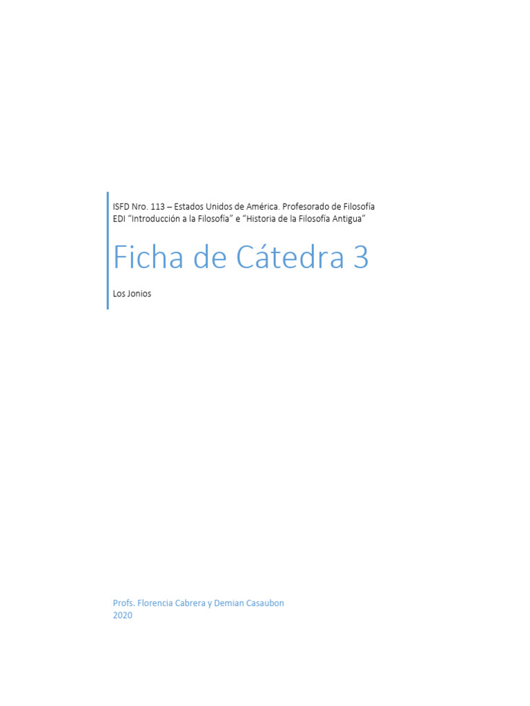 EDI e HFA - Ficha de Catedra 3 - Los Jonios | PDF