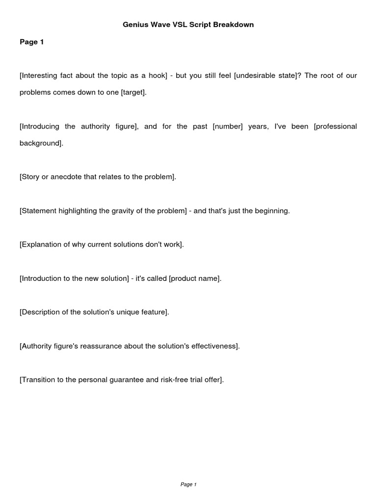 Genius Wave VSL Script Guide | PDF | Career & Growth | Business