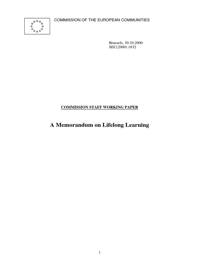 Memorandum On Lifelong Learning | Download Free PDF | Learning ...