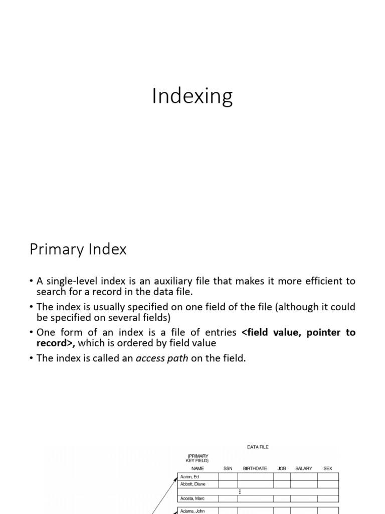 Indexing Dbms | PDF | Database Index | Computer Data Indexing Dbms | PDF | Database Index | Computer Data