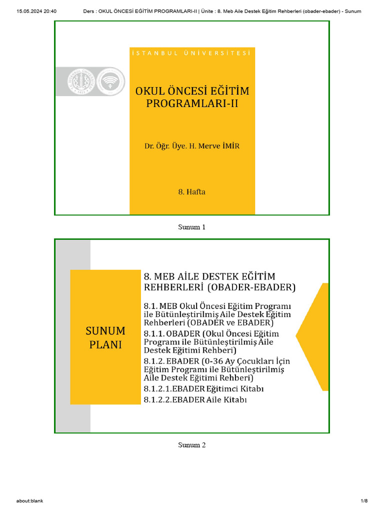 OKUL ÖNCESİ EĞİTİM PROGRAMLARI | PDF