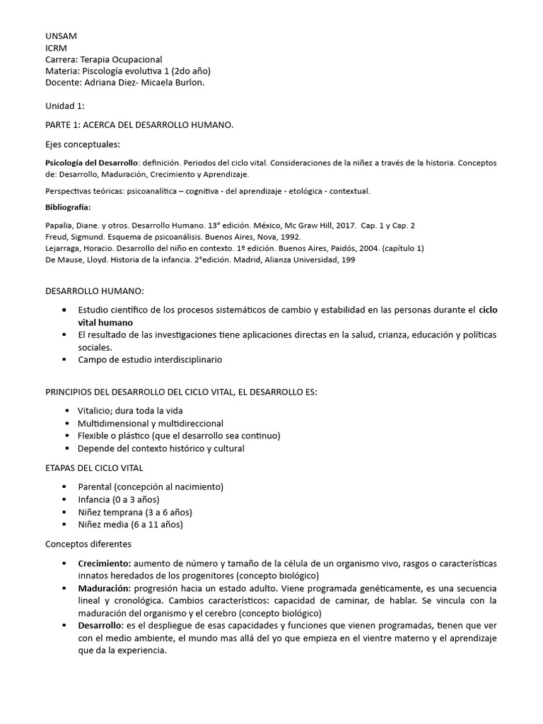 RESUMEN - Unidad 1.PSICO | PDF | Comportamiento | Sicología