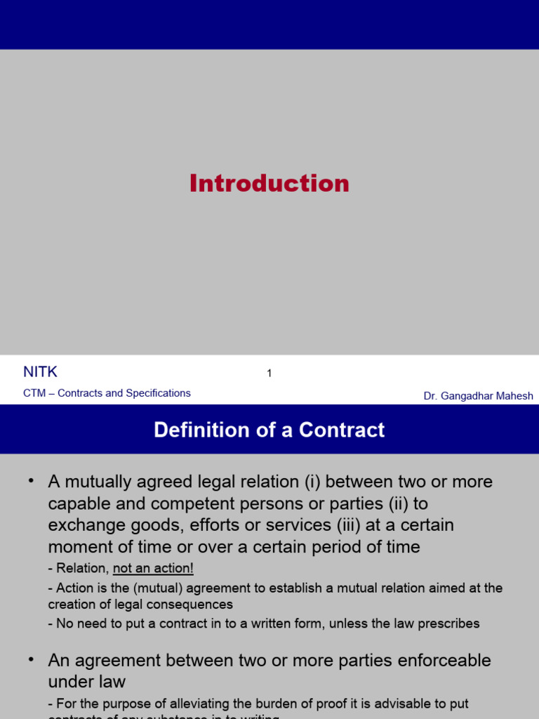 CTM - Introduction | PDF | Estoppel | Consideration