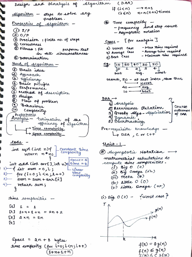 DAA Unit 1, 2 | PDF | Computational Complexity Theory | Applied Mathematics